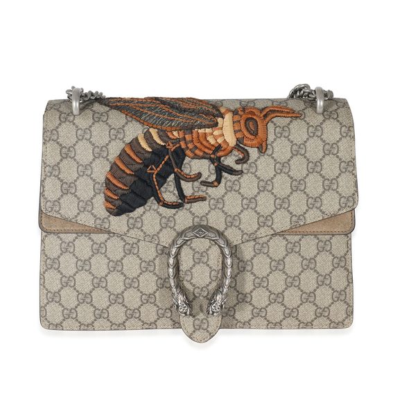 Gucci | Bags | Gucci Beige Gg Supreme Monogram Bee Embroidered Medium ...